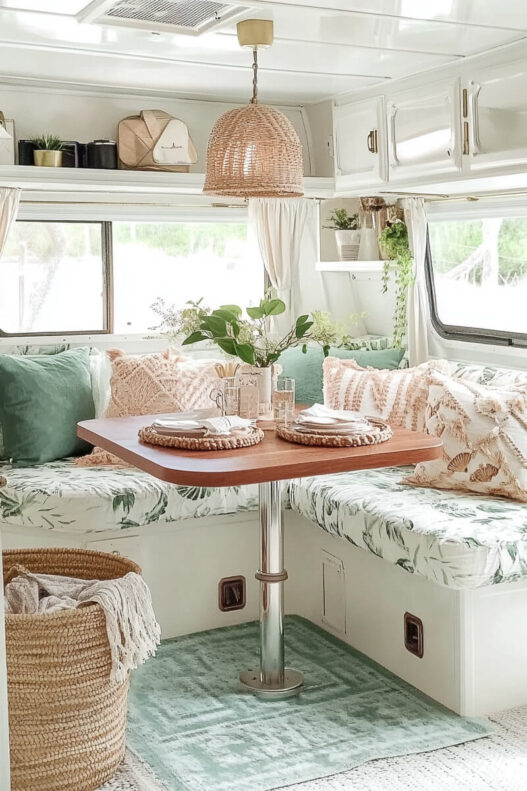 31 Beach Themed RV Interior Remodel & Decor Ideas