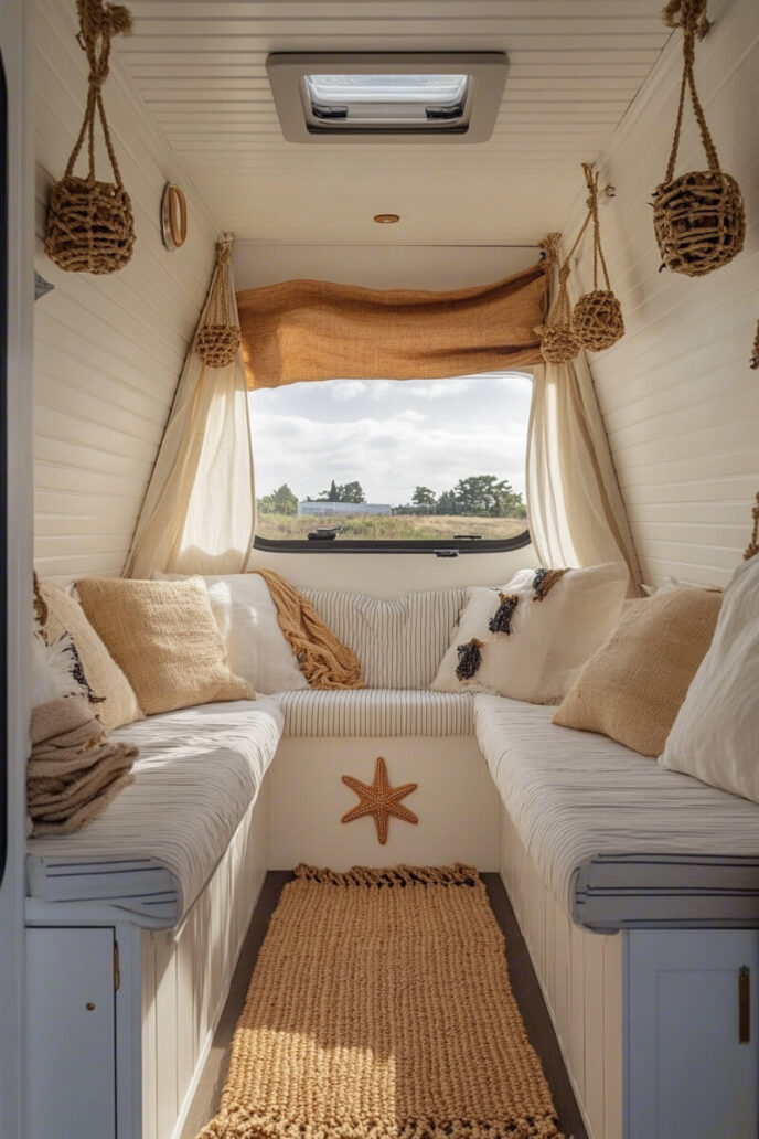 31 Beach Themed RV Interior Remodel & Decor Ideas